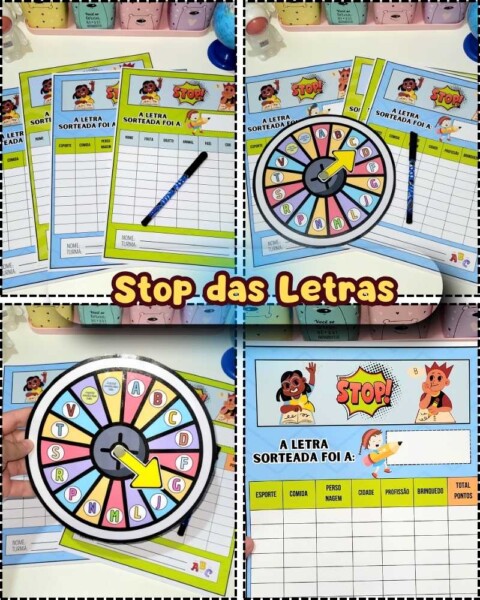 Jogo Stop das Letras para impressão – Pensar Pedagógico ltda