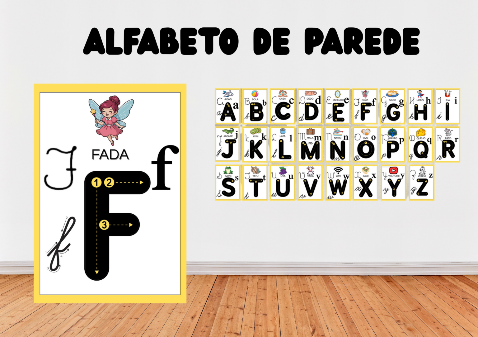 Alfabeto de Parede de A a Z para impressão – Pensar Pedagógico ltda