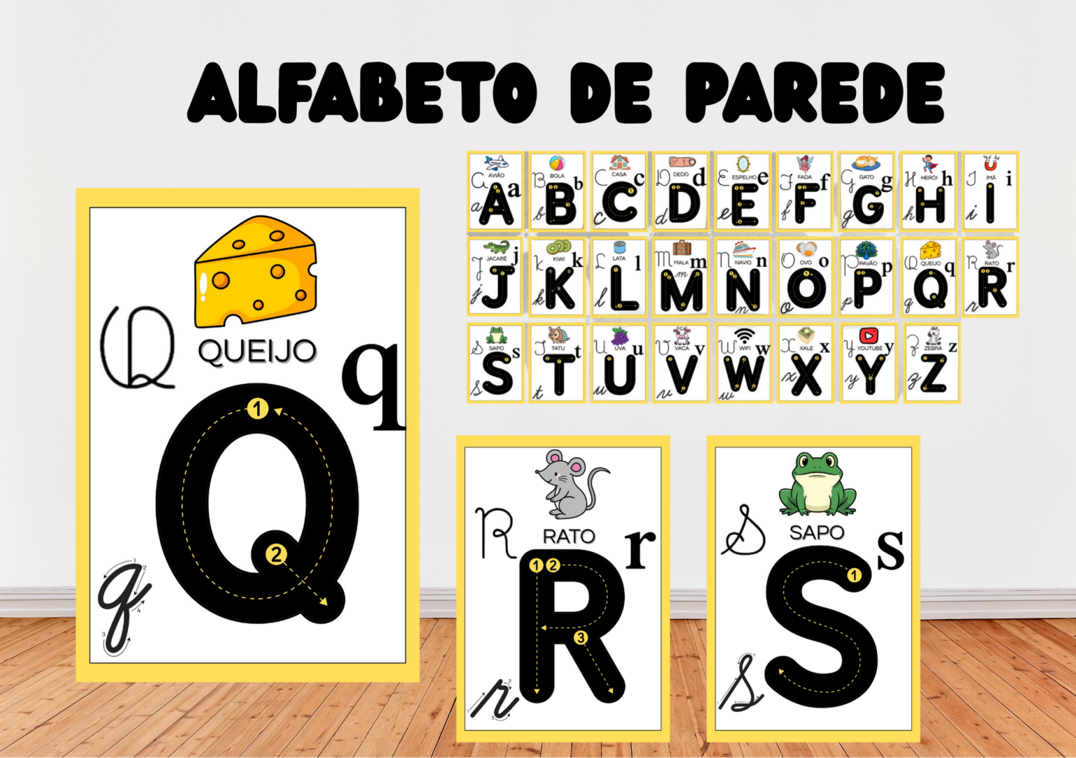 Alfabeto de Parede de A a Z para impressão – Pensar Pedagógico ltda